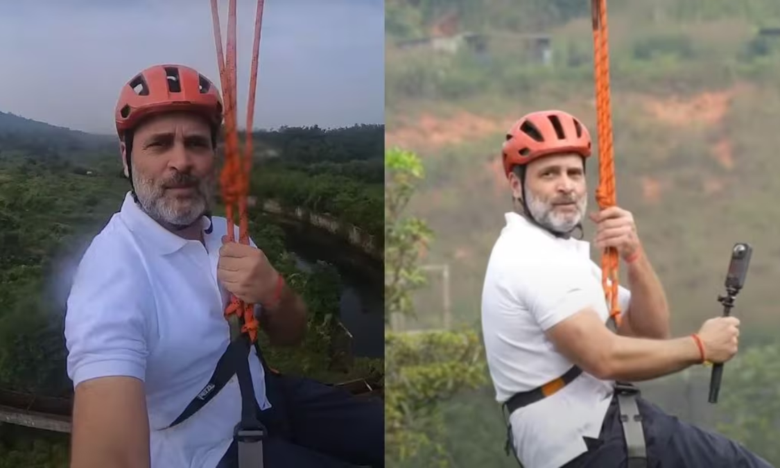 WATCH: Rahul Gandhi takes Kerala’s longest zipline, promotes Wayanad ...