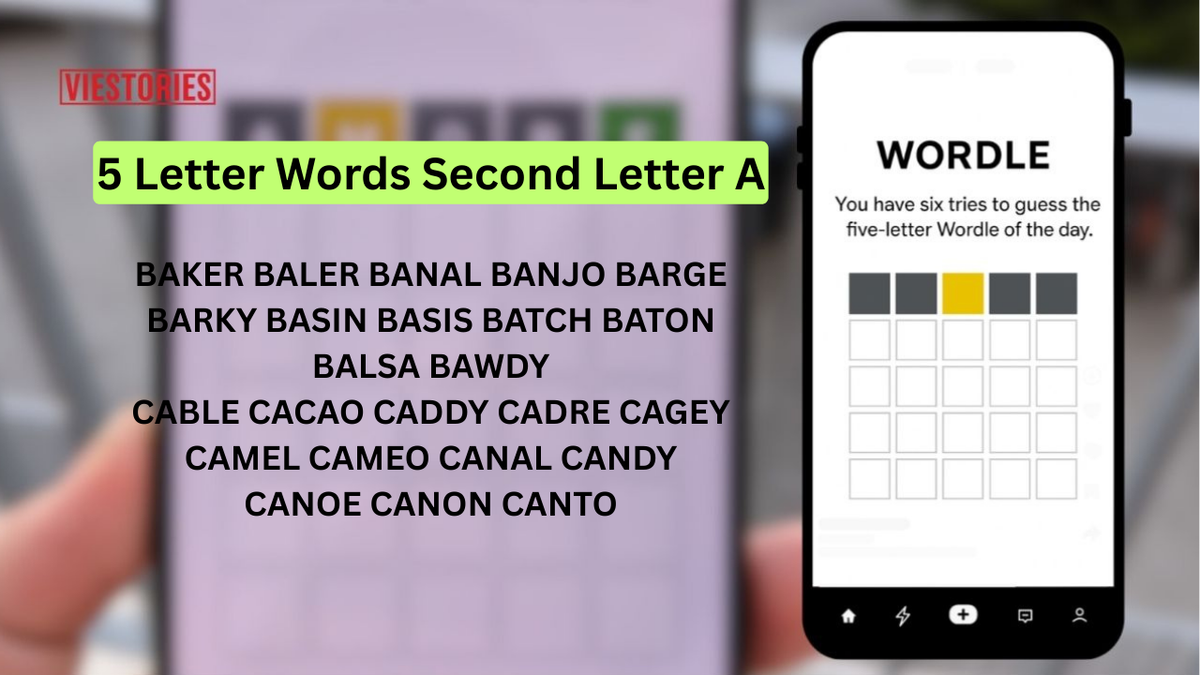 5 Letter Words Second Letter a for Wordle, Scrabble & crosswords puzzles