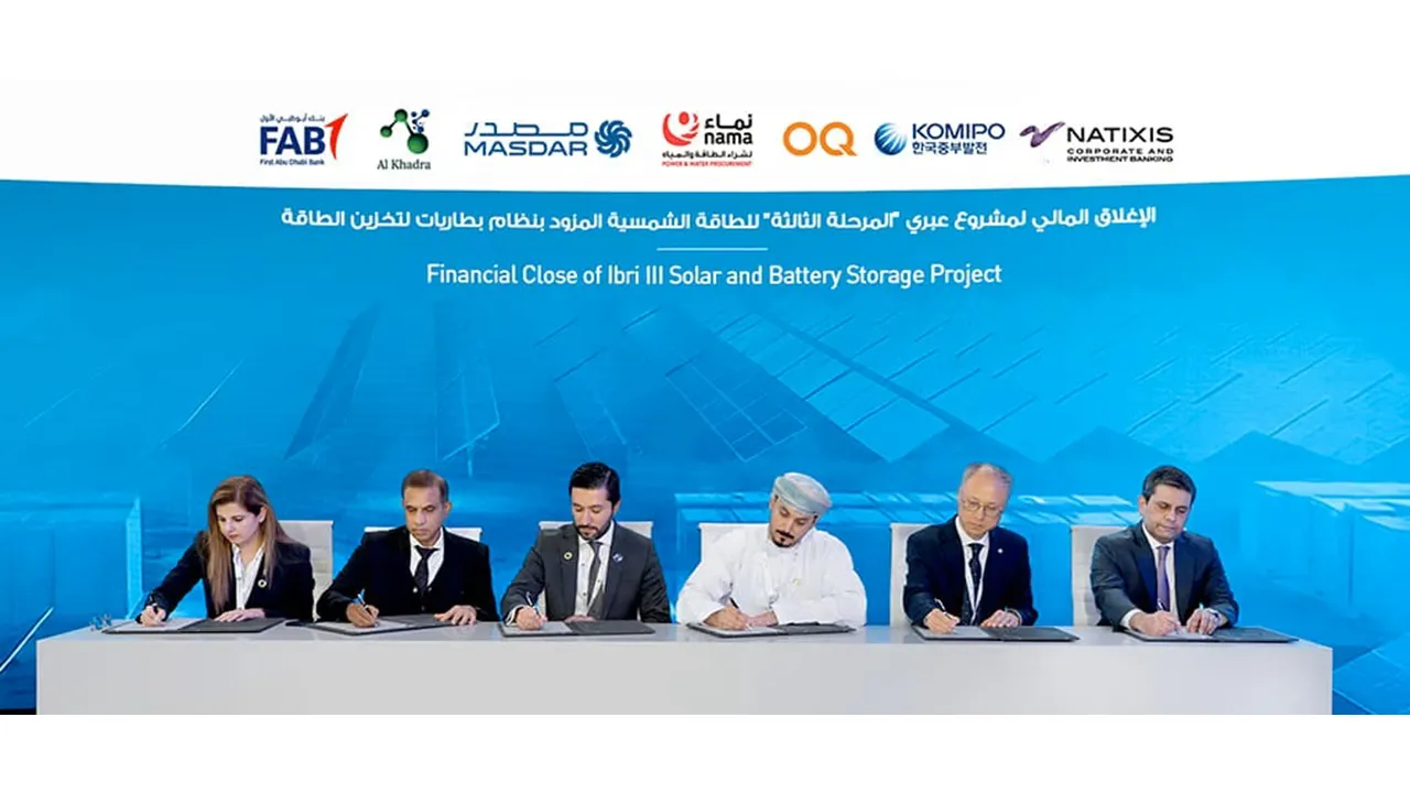 Masdar consortium closed financing for 500 MW PV & BESS project in Oman