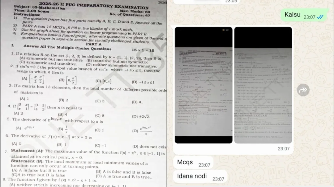 Karnataka PU board under fire as II PUC Mathematics paper leaks before exam