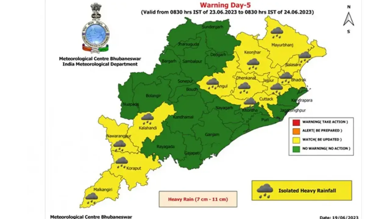IMD predicts heavy rainfall in several Odisha districts; check details
