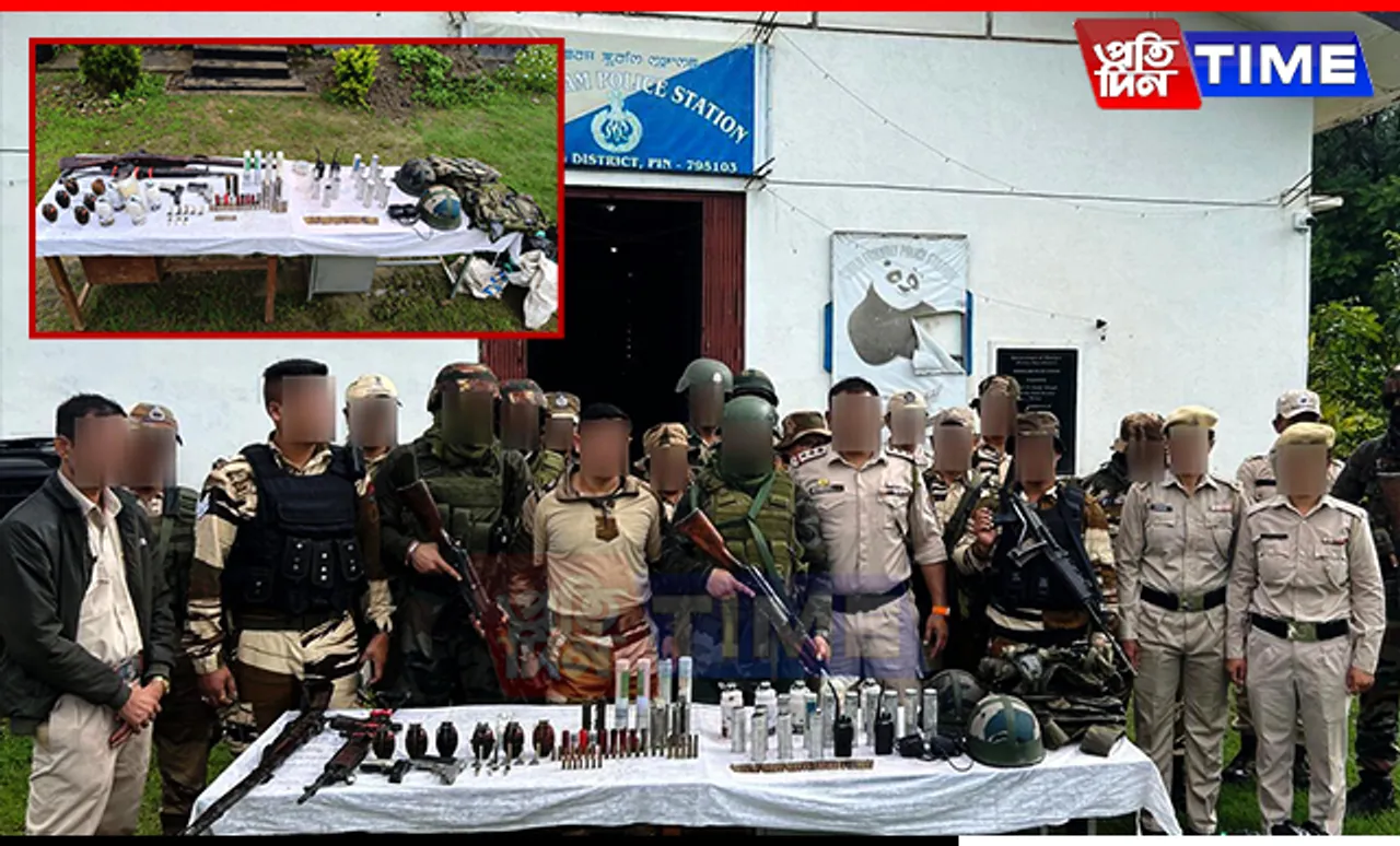 Arms and Ammunition Recovered During Joint Operation in Manipur