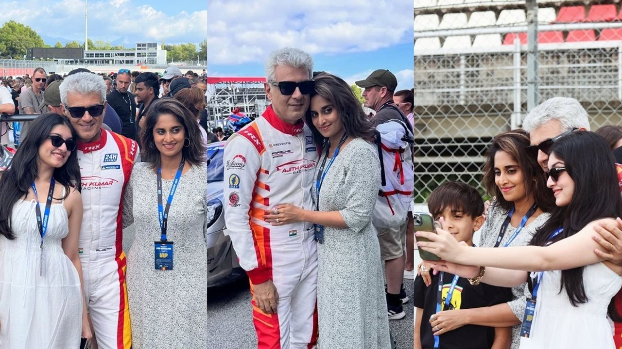 Ajith Kumar poses with family before car race in Spain | News Minimalist