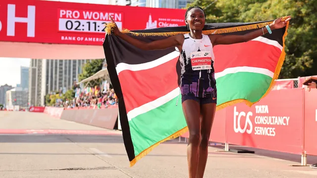 kenyan marathon runner record