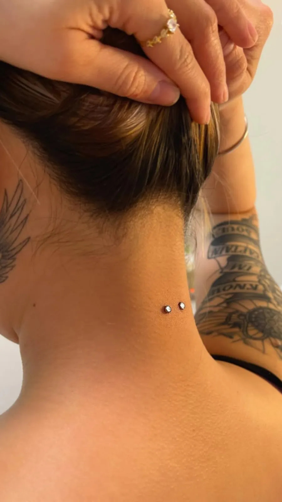 dermal piercing neck back